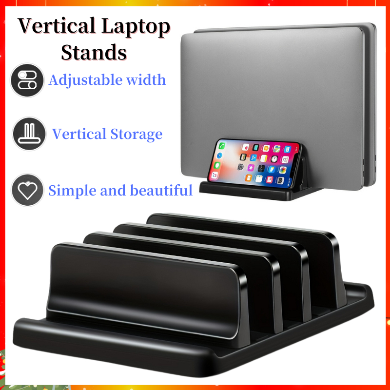5-IN-1 Design Vertical Laptop Stand Desktop Stand Save Space Adjustable ...