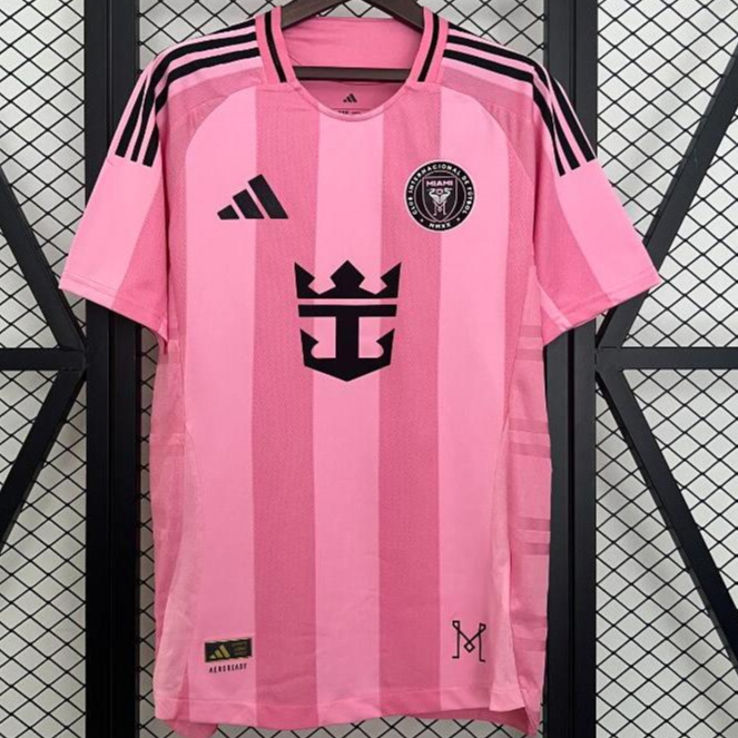25/26 Miami FC Home Soccer Jersey Messi Mens Pink Fans Version Football ...