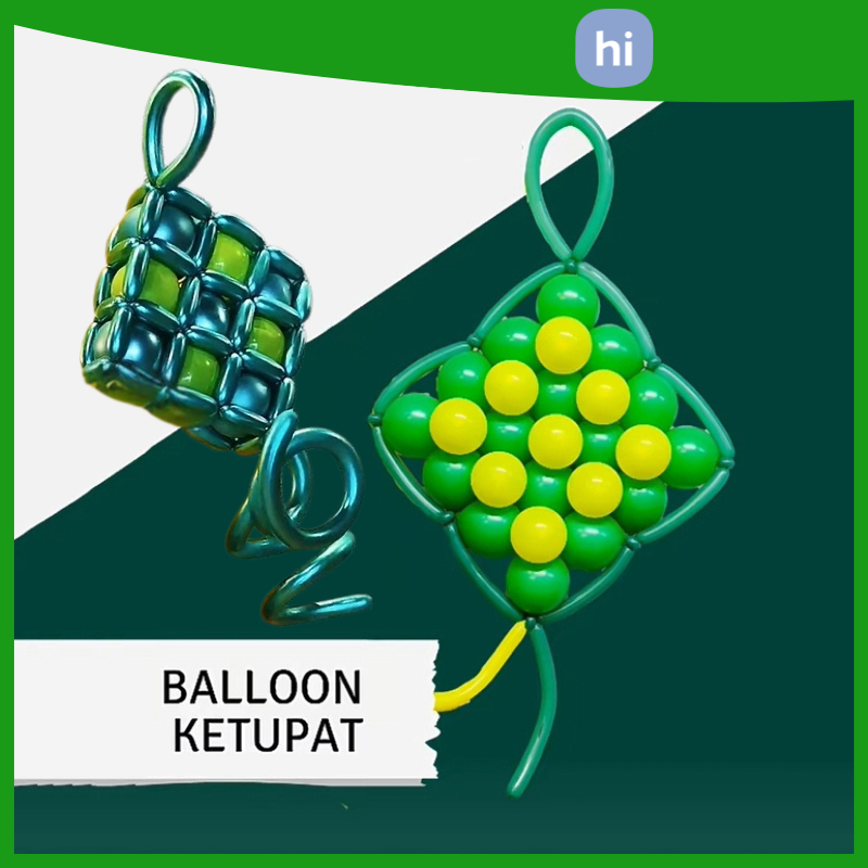 HI HOMES Eid Mubarak Matte Balloons Metallic DIY Balloon Ketupat Hari ...
