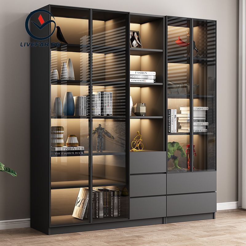 Display Cabinet Glass Door Combination Storage Cabinet Living Room ...