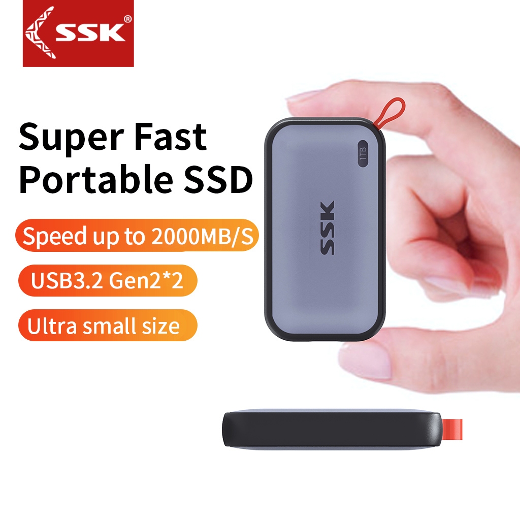 SSK 2000MB/s SSD 1TB SD500 PRO Ultra Portable External SSD USB3.2 Gen2 USB C SSD 2TB | Shopee ...