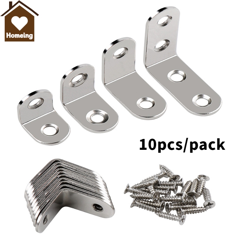 【SG Seller】10Pcs L Shaped Angle Shelf Brackets L Steel Hardware 90 ...