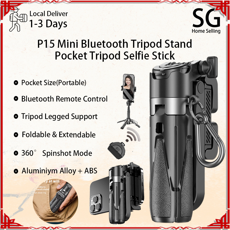 Mini Selfie Stick Tripod Stabilizer 3-In-1 Portable Telescopic ...
