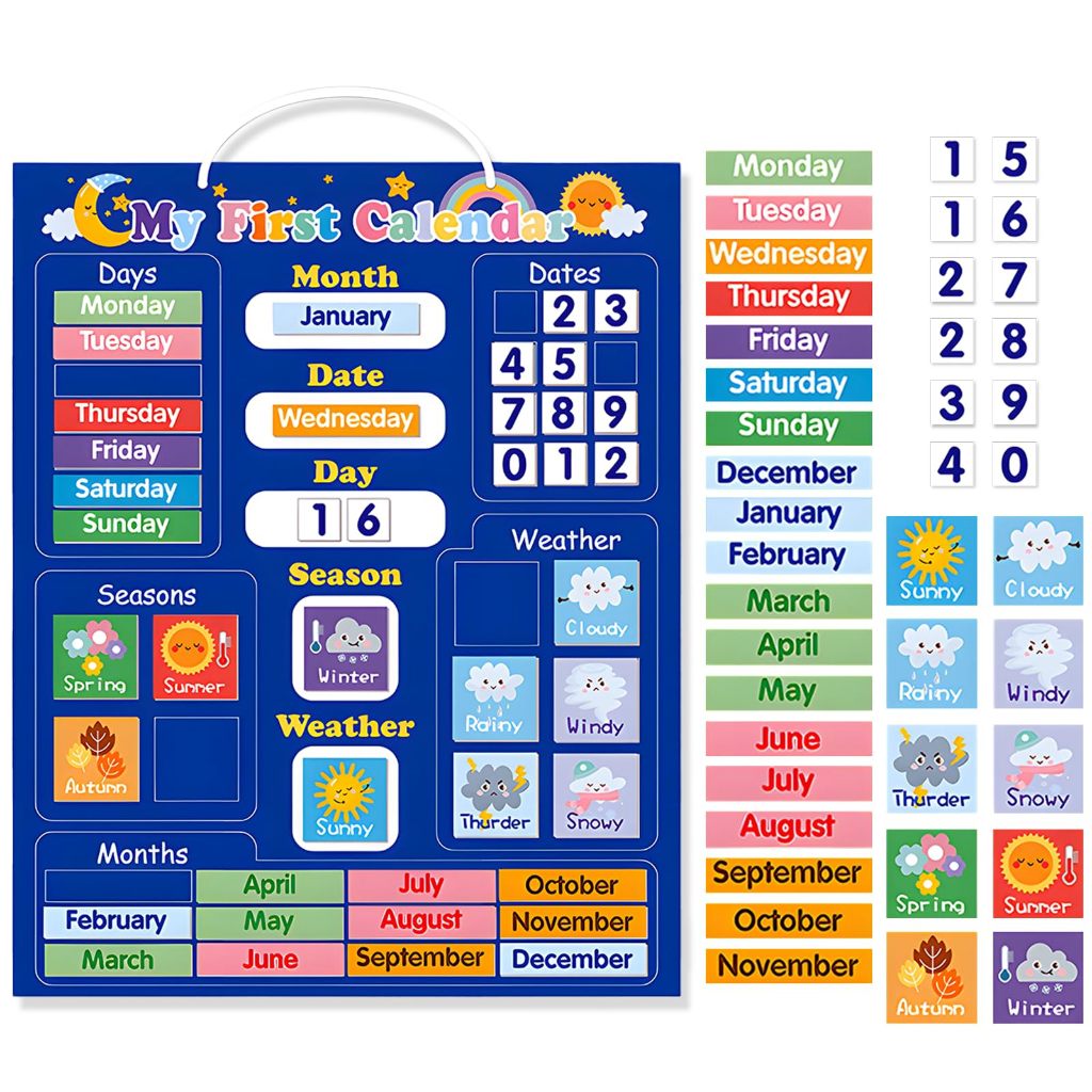 My First Daily Magnetic Calendar for Kids Learning-Weather, Date,Month ...