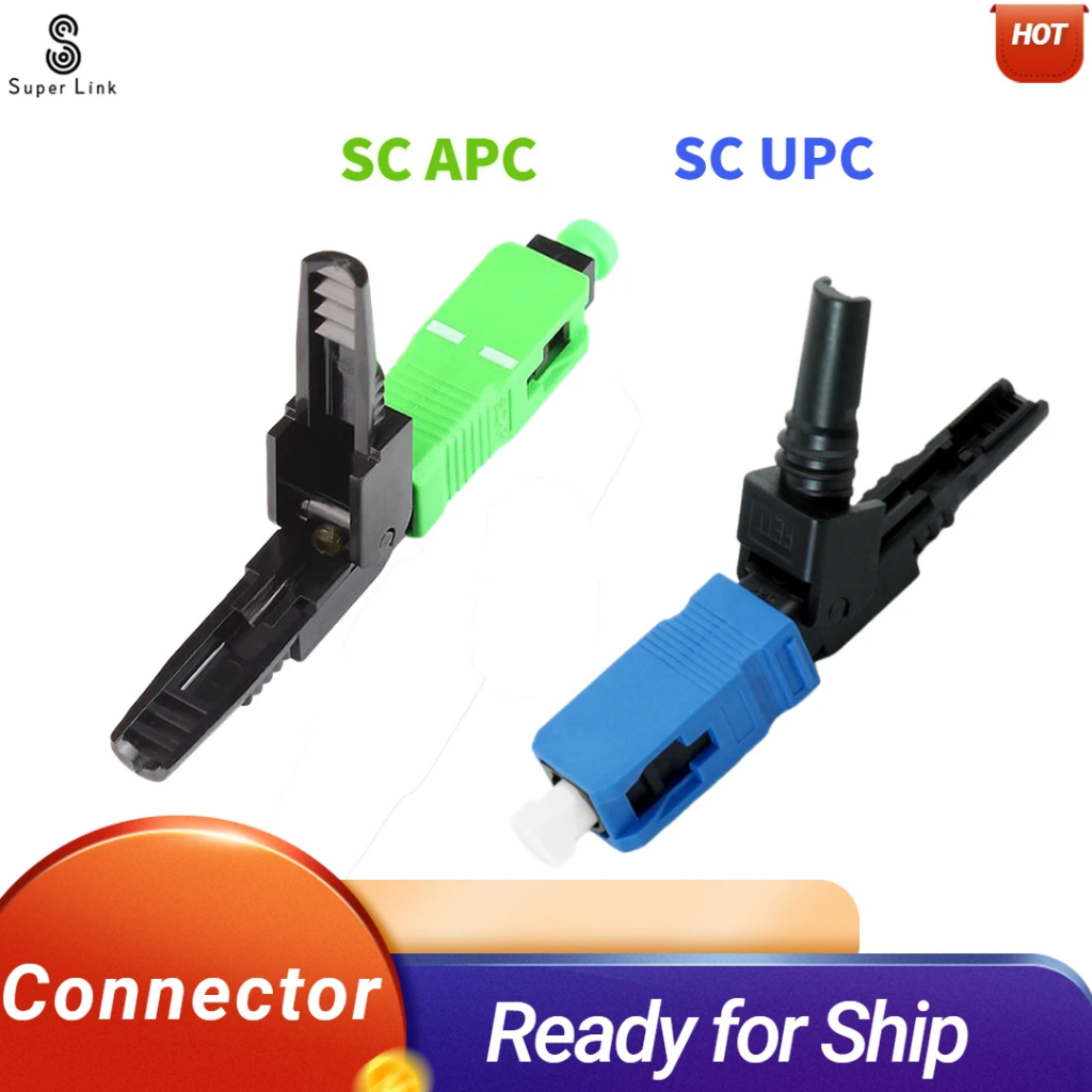 Fiber Optic Fast Connector SC UPC cold Connector SC APC Blue fibra FTTH single mode quick ...