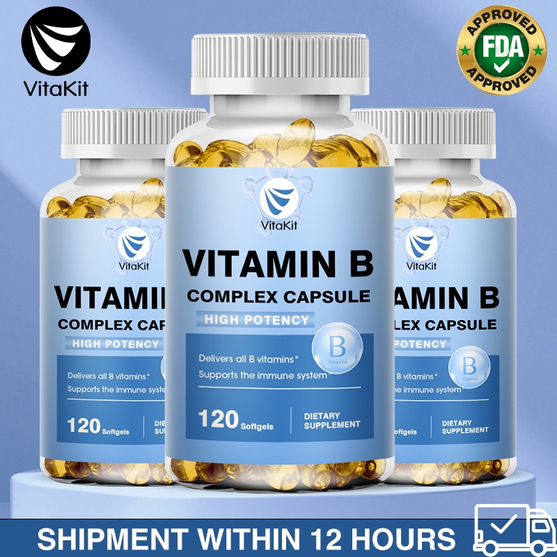 B-Complex Vitamin Supplements (B12 B1 B2 B3 B5 B6 B9 Folic Acid &Biotin ...