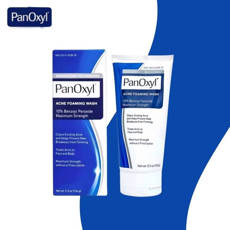 PanOxyl 10% Benzoyl Peroxide Maximum Strength 156g Facial Cleanser Acne ...
