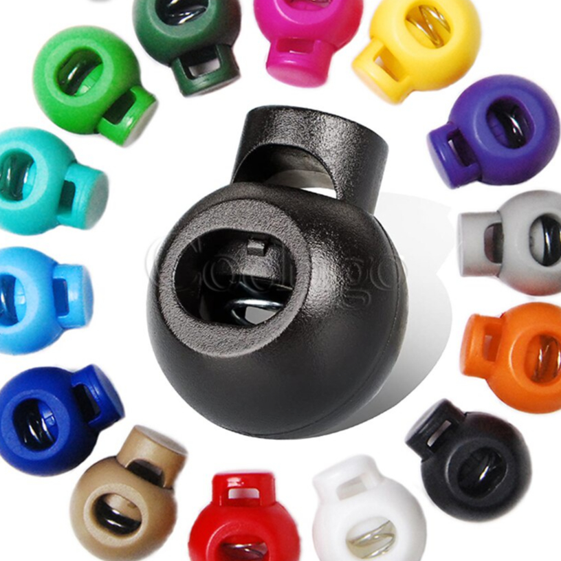 10pcs Cord Lock Stopper Spring Stop Toggle Clip Round Ball Plastic ...