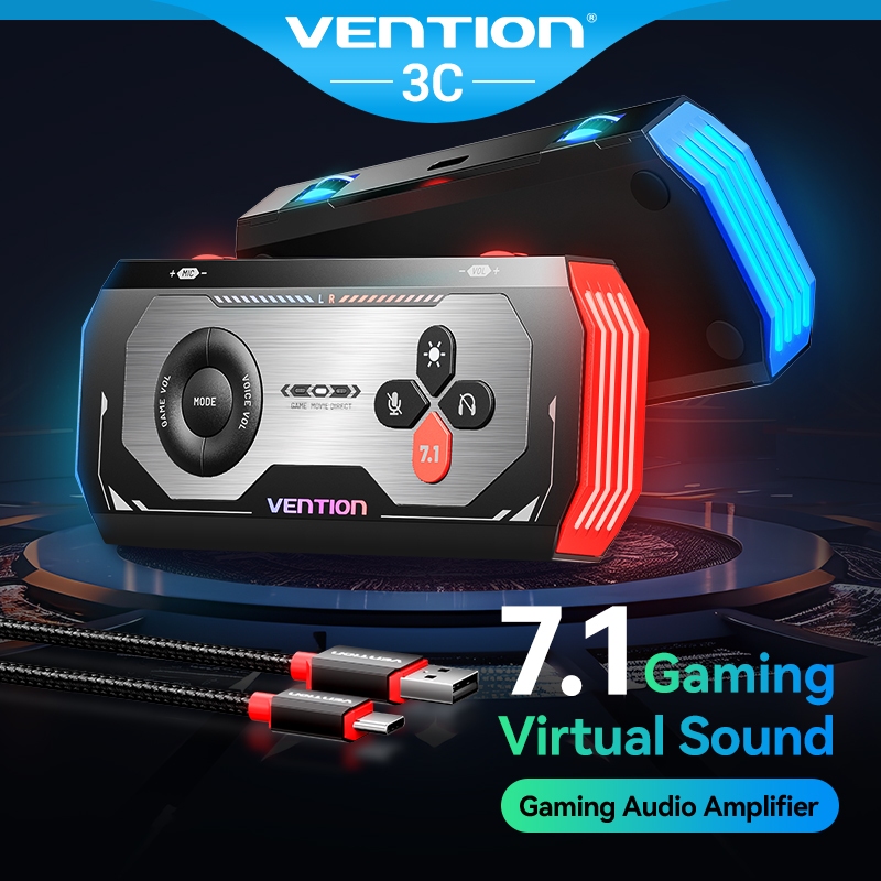 Vention Gaming USB Sound Card External Audio Amplifier with Volume ...