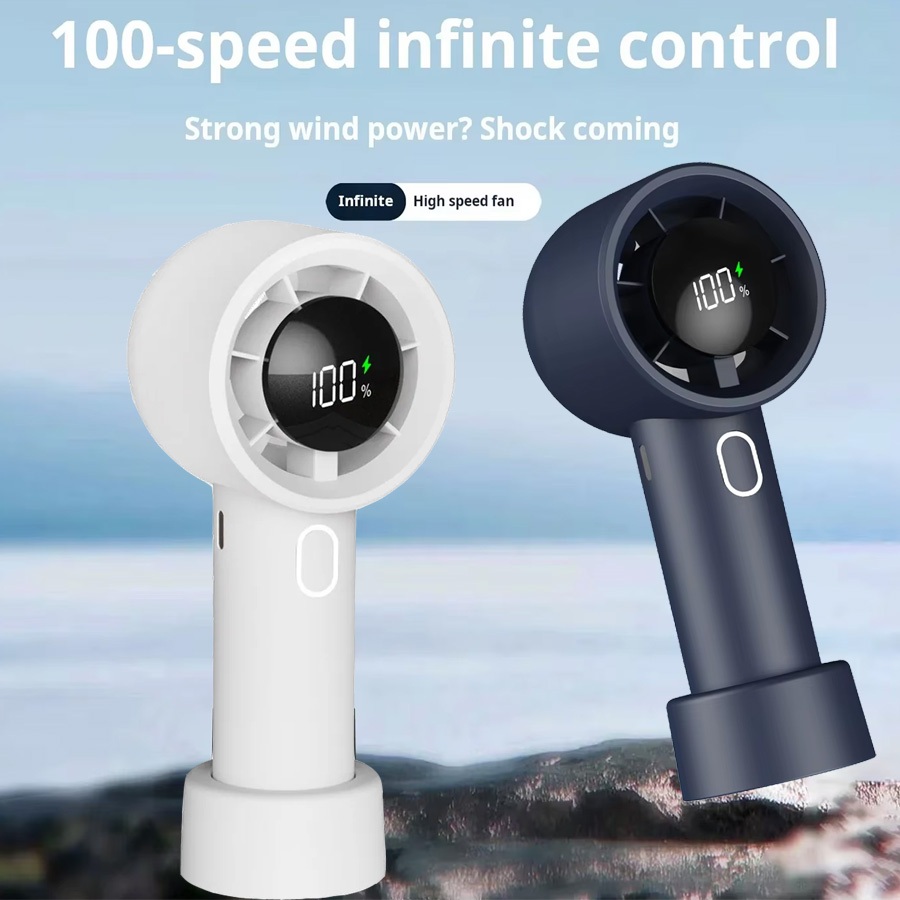 Upgrade Turbofan Portable Handheld Fan Strong Wind 100 Gear Wind Speed ...