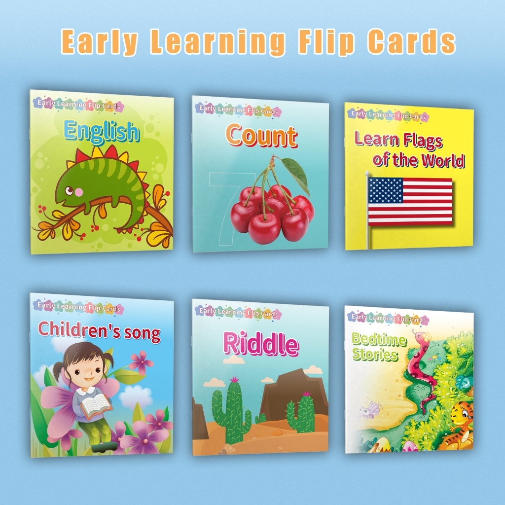 Kids Educational Flashcard Book Set | Nursery Rhymes, Numbers, Riddles ...