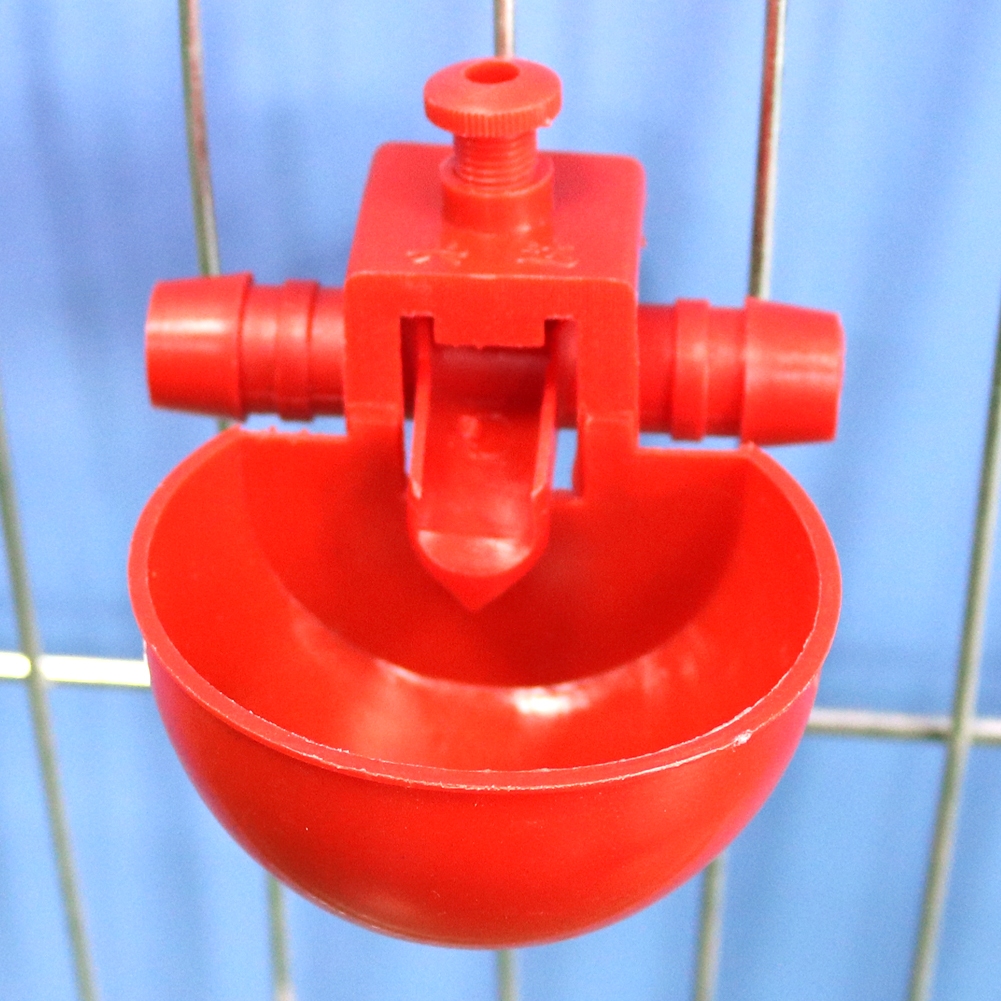 Red Quail Waterer Animal Feeders Automatic Bird Coop Feed Poultry ...