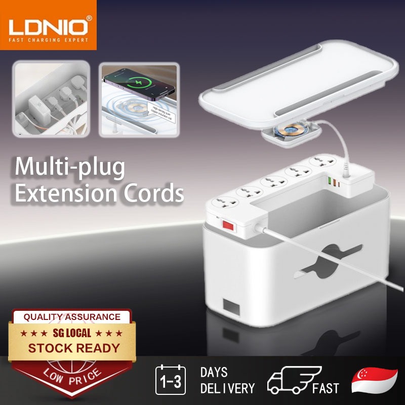 （SG）Power Switch Socket Cable Management Power Strip Box 5 Universal ...