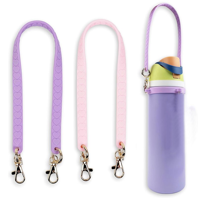 Water Bottle Handle Soft Silicone Holder, Sling, Carrier with Strap for Stanley Owala Water ...