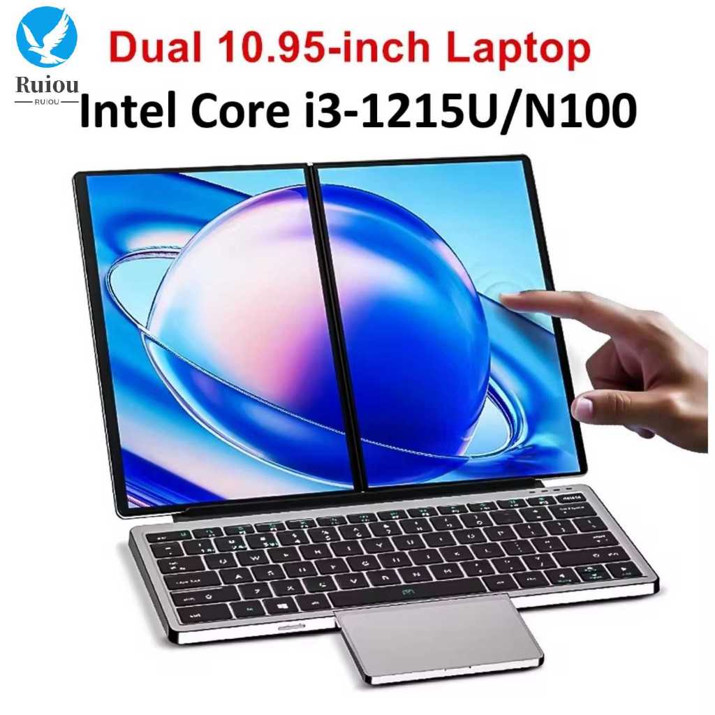 Dual 10.95 Inch Intel i3-1215U/N100 Dual Screen Laptop 1920*1200 Touch ...