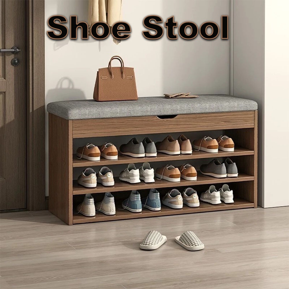【Free shipping】Wood Solid Shoes Changing Stool Household Entrance Shoe ...