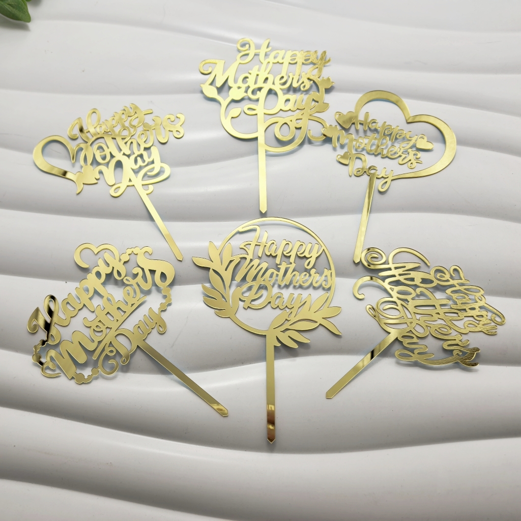 10 Pieces Happy Mother's Day Cake Topper, Best Mom Acrylic Cake Topper ...