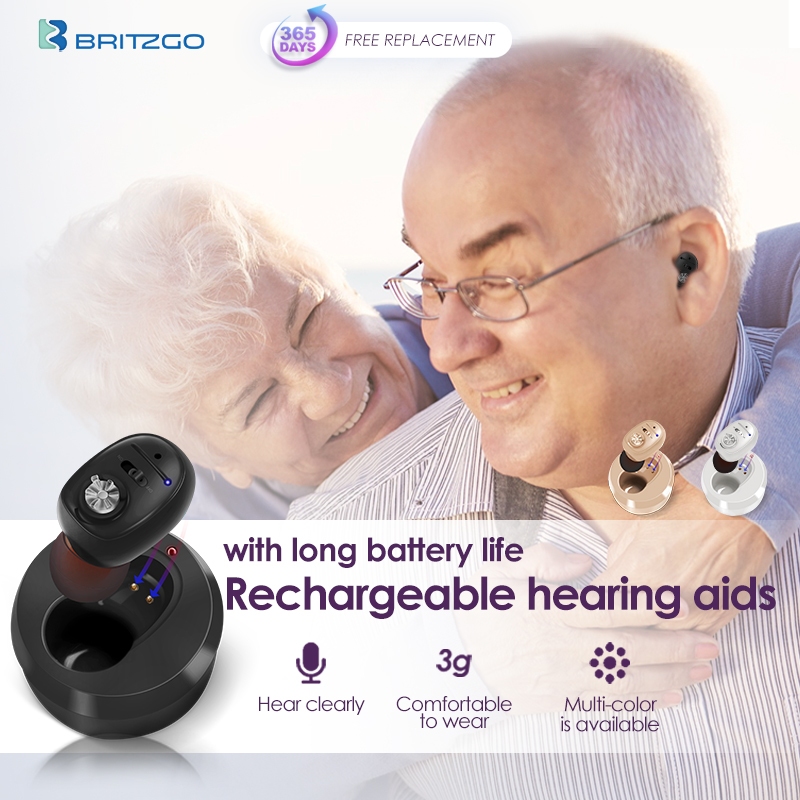 BRITZGO Hearing Aid Mini Rechargeable Digital Hearing Amplifier ...