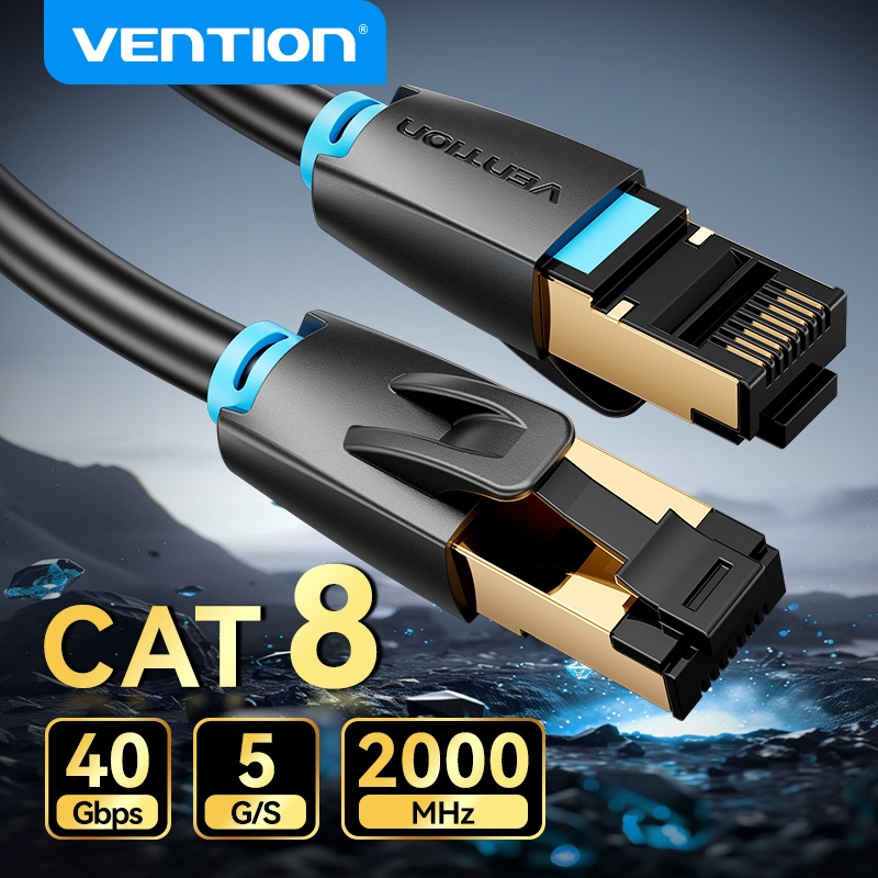Vention Ethernet Cable Cat 8 40Gbps Super Speed SFTP Cat8 Lan Network Cable Gold Plated ...