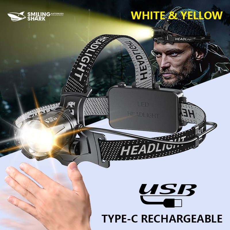 Smiling Shark TD8030 Sensor Headlight M77 8400LM Powerful Head Lamp ...