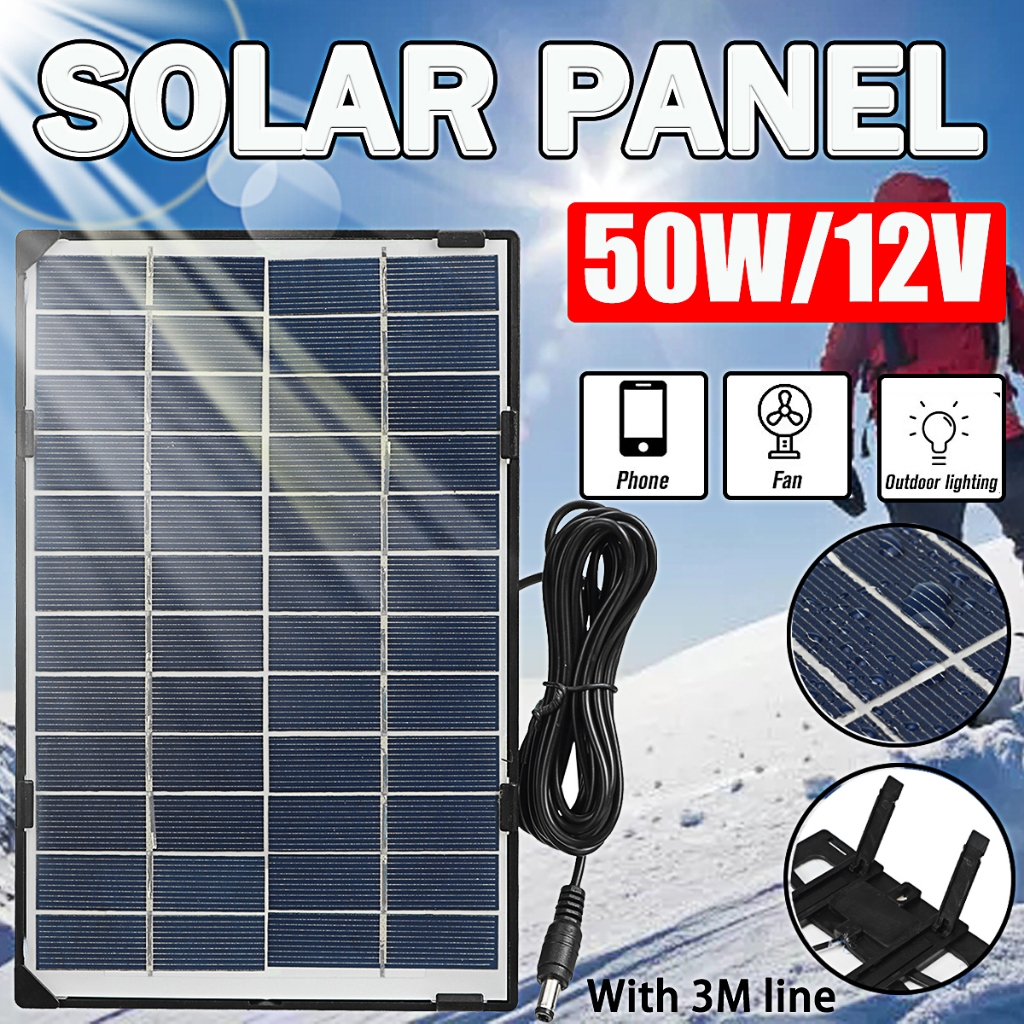 1/2/5pcs Solar Panel Kit Complete 12V Polycrystalline DC Power Portable ...