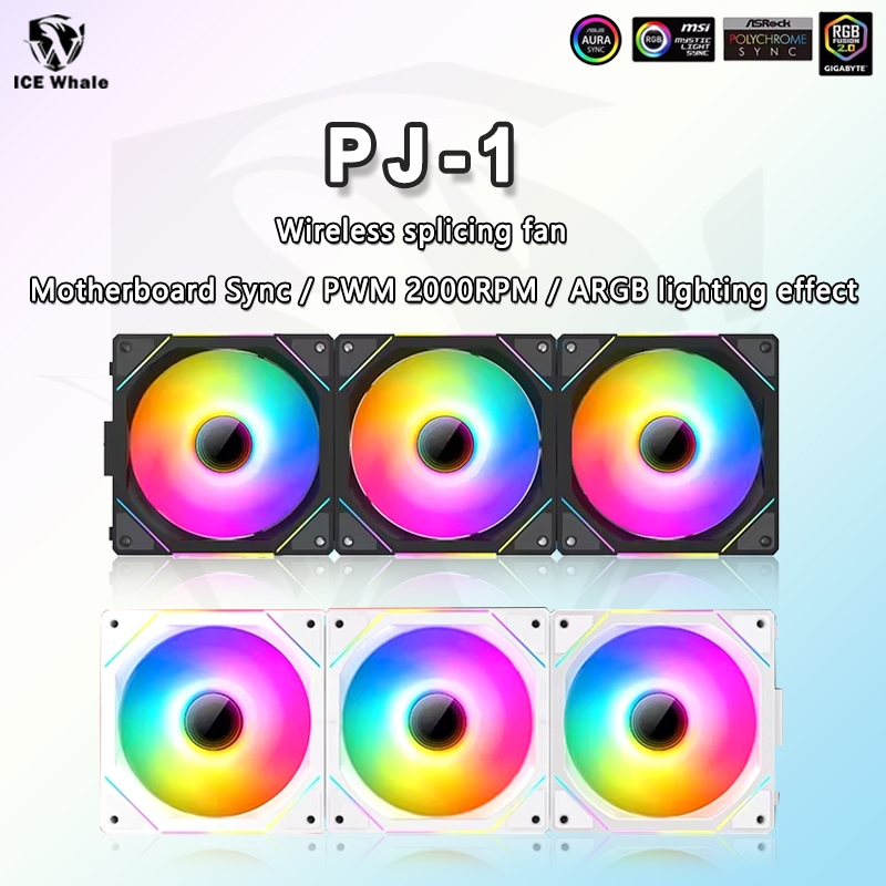 ICE Whale PJ-1 3in1 PC Cooling Wireless splicing Fan 12cm ARGB Mirror ...