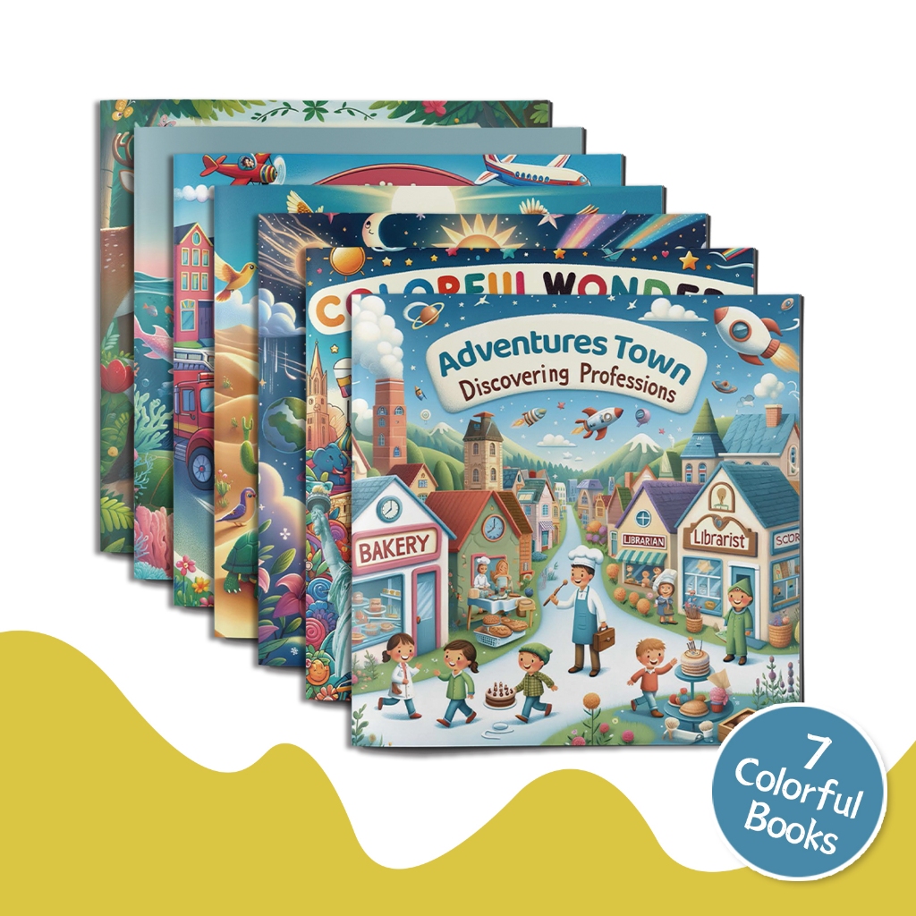 Toddler Coloring Storybooks, 7-Book Set, Famous Buildings, Desert ...