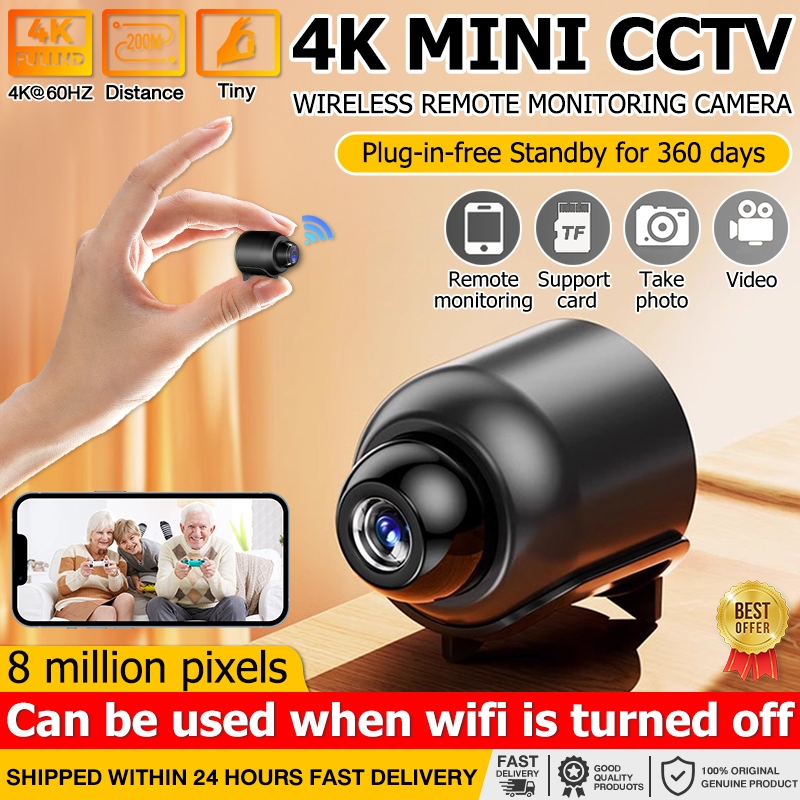[24 hours delivery] 4K mini cctv camera HD+32G memory card+8 million pixels cctv mini wireless ...