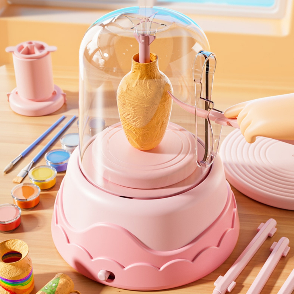 Pottery clay machine electric turntable handmade coloring children diy ...