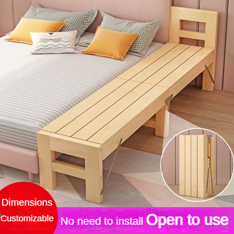Splicing Bed Side Bed Widened Lengthened Seamless Solid Wood Children's ...