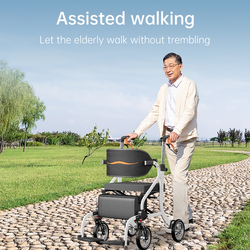 4-in-1 Mobility Wheelchair Combination, No Installation Design, Walkers ...