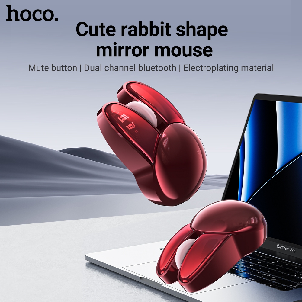 HOCO M6DM Cute Rabbit Ear Mouse Mute Wireless Bluetooth Mouse Bluetooth ...