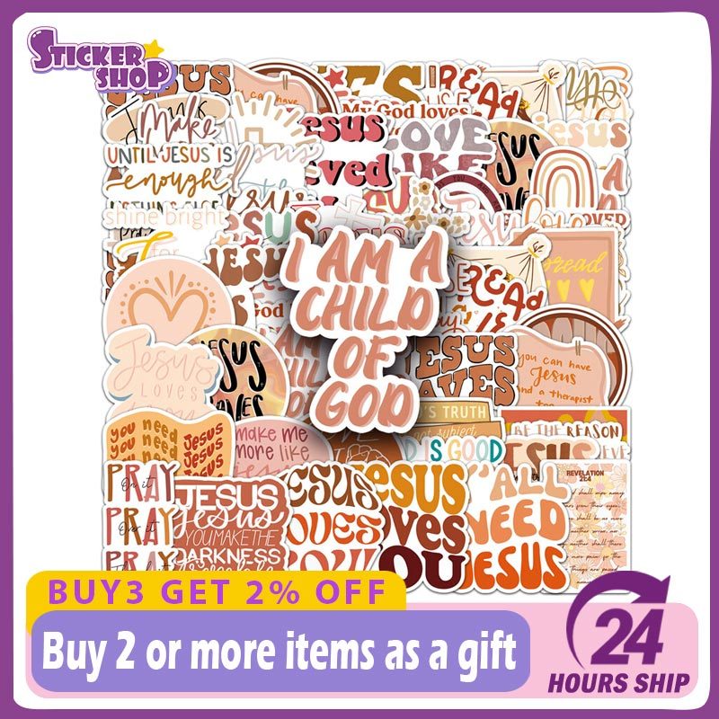 50PCS Bohemian Jesus Christian Sticker Waterproof Decorative Laptop ...