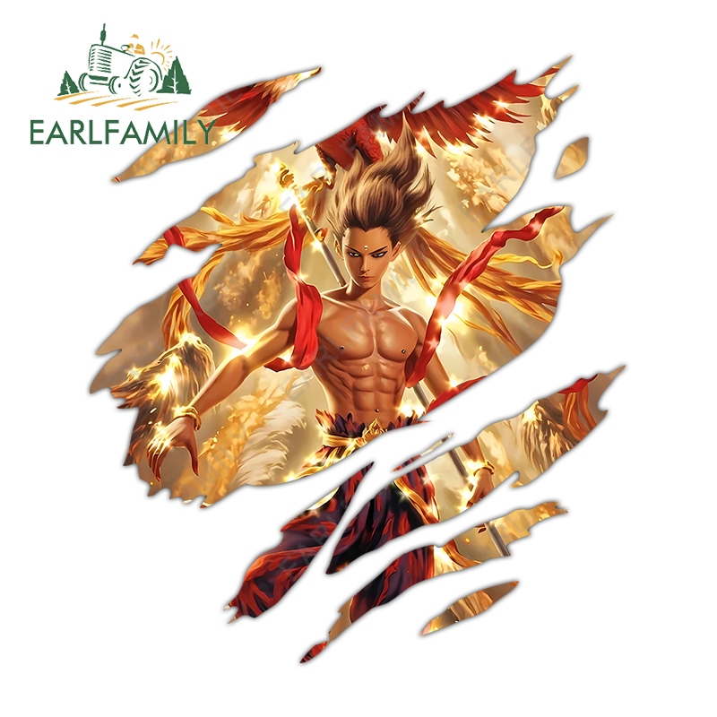 EARLFAMILY Nezha Cartoon Tearing Car Sticker Meatball Head Cute God ...