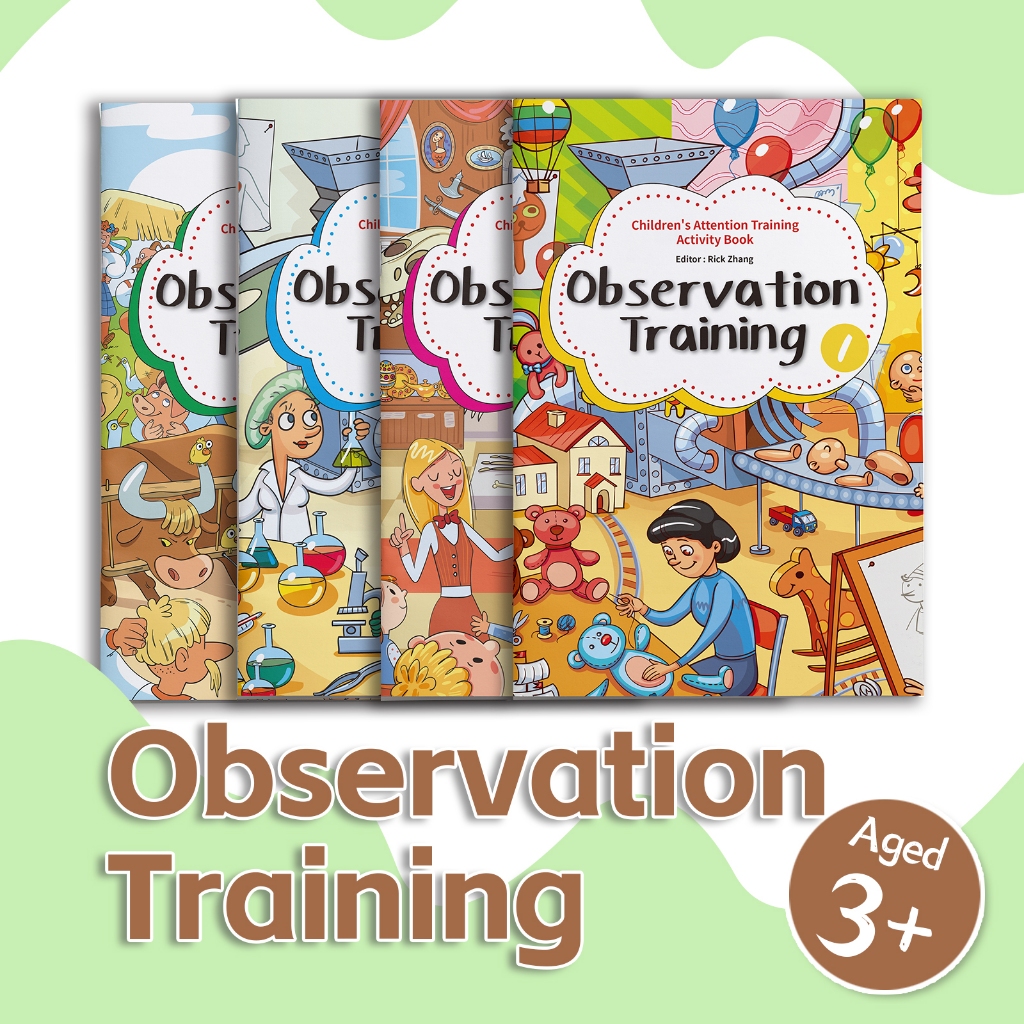 (4 books)Kids Observation Skill Books, Spot the Difference, Shape ...