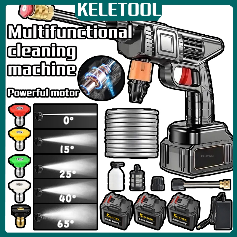 High Power Car Washer Portable High Pressure Water Gun Sprayer Lithium ...