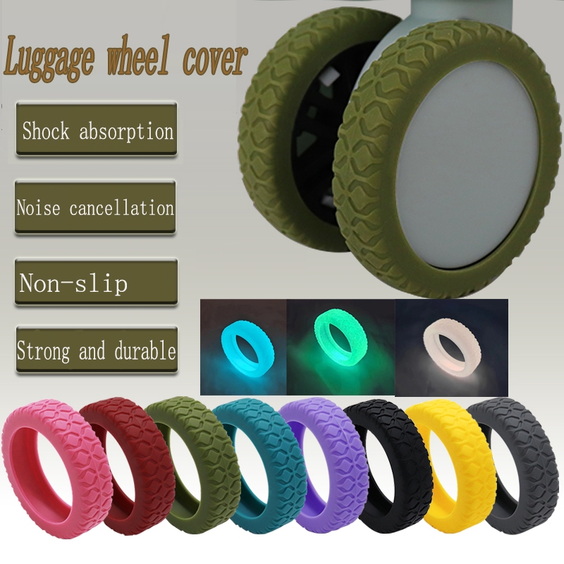 8pcs Silicone Luggage Suitcase Wheel Protection Cover Wear-resistant ...