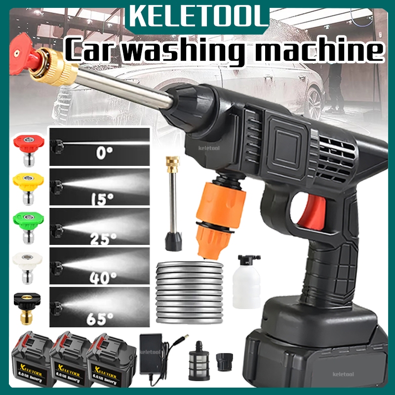 6 in 1 High Pressure Cordless Car Washing Water Gun Portable Washing ...