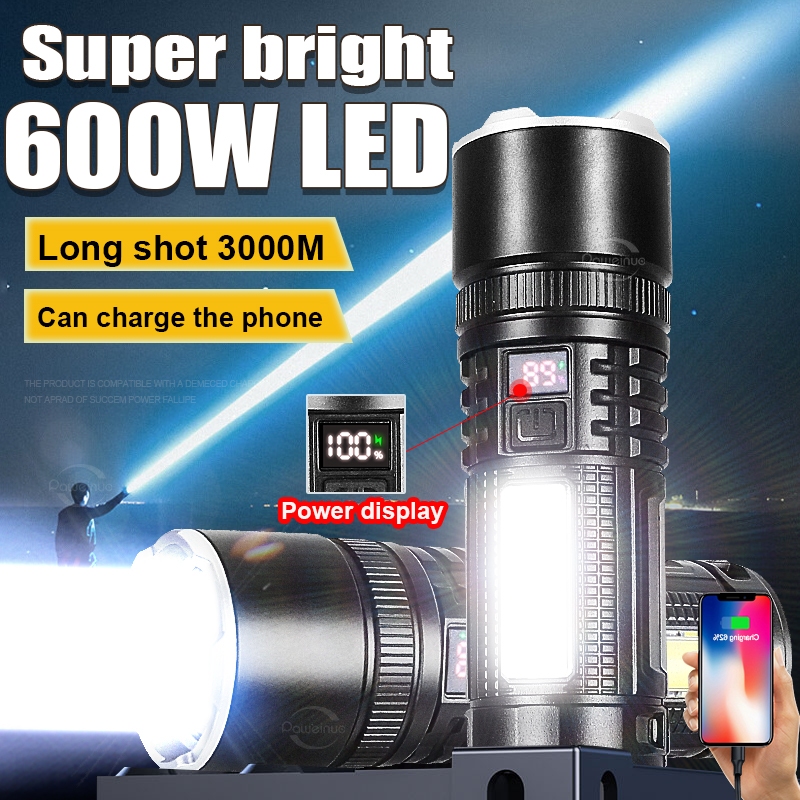 【Can Charge Phone】Most Powerful torch light super bright 100000lm ...