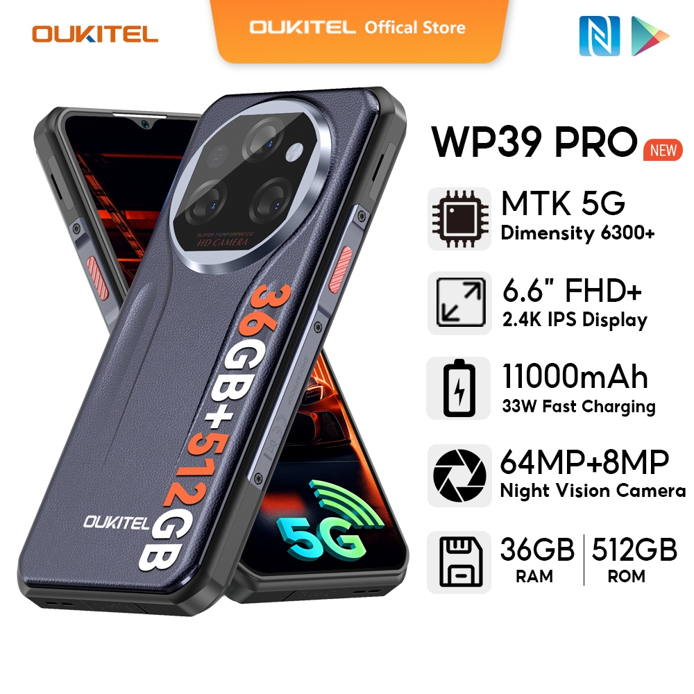 OUKITEL WP39 PRO 5G Mobiles 36GB+512GB 6.6inch 2.4K Display 11000mAh ...