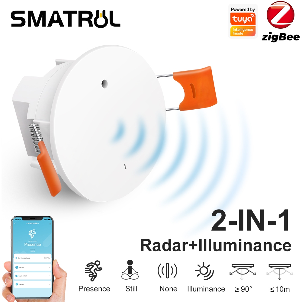 SMATRUL Tuya ZigBee 24G Radar Motion Sensor Human Presence Detector ...