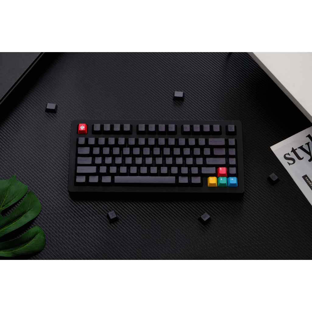 GMK Black Gray Keycaps Set 129 Keys PBT Keyboard Cap Cherry Profile ...
