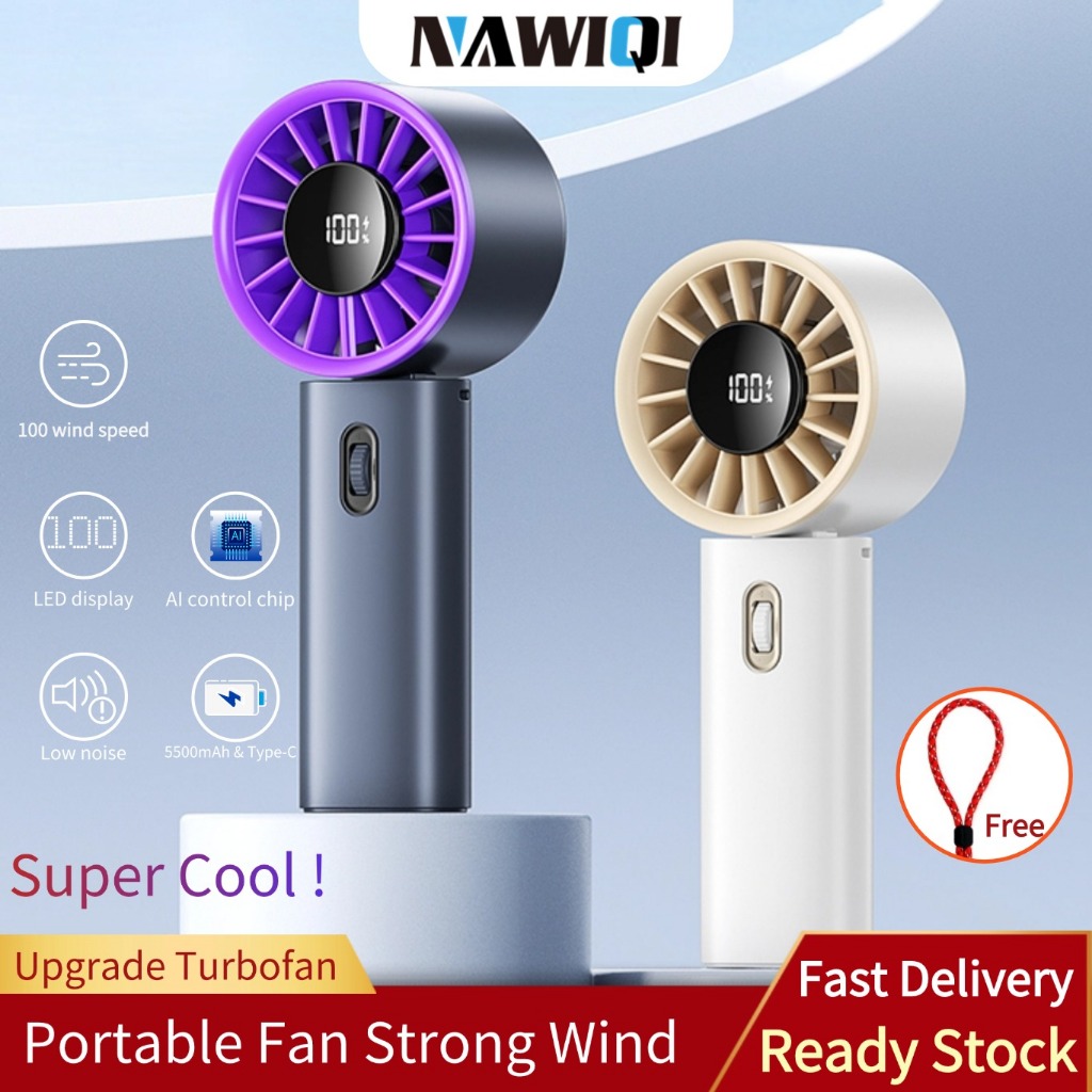 【Ready Stock】Turbofan 100-Speed Portable Fan Strong Wind, LED Display ...
