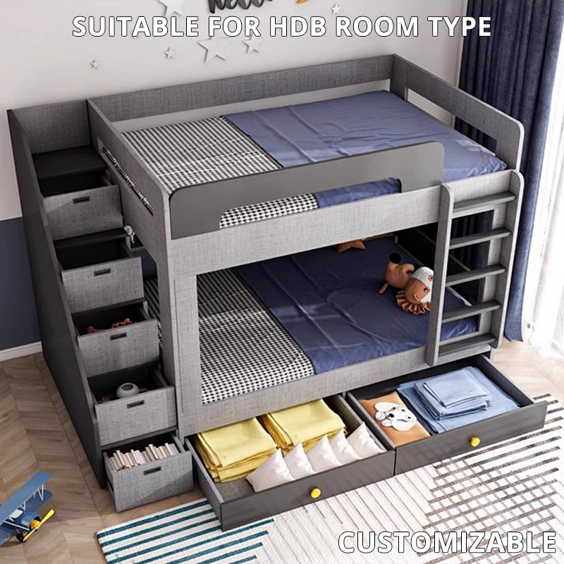 Bunk Bed Multi-Function Double Decker Bed Large Storage Loft Bed 0 ...