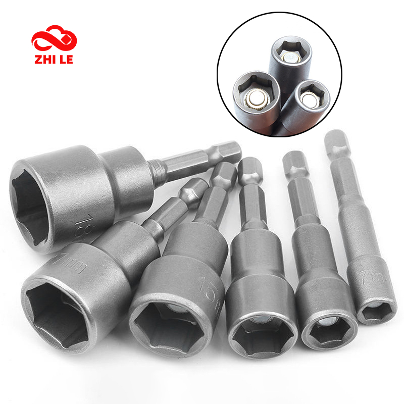 M6-M19 65mm 1Pcs Magnetic Nut Driver Screw Socket Hex Shank Driver ...
