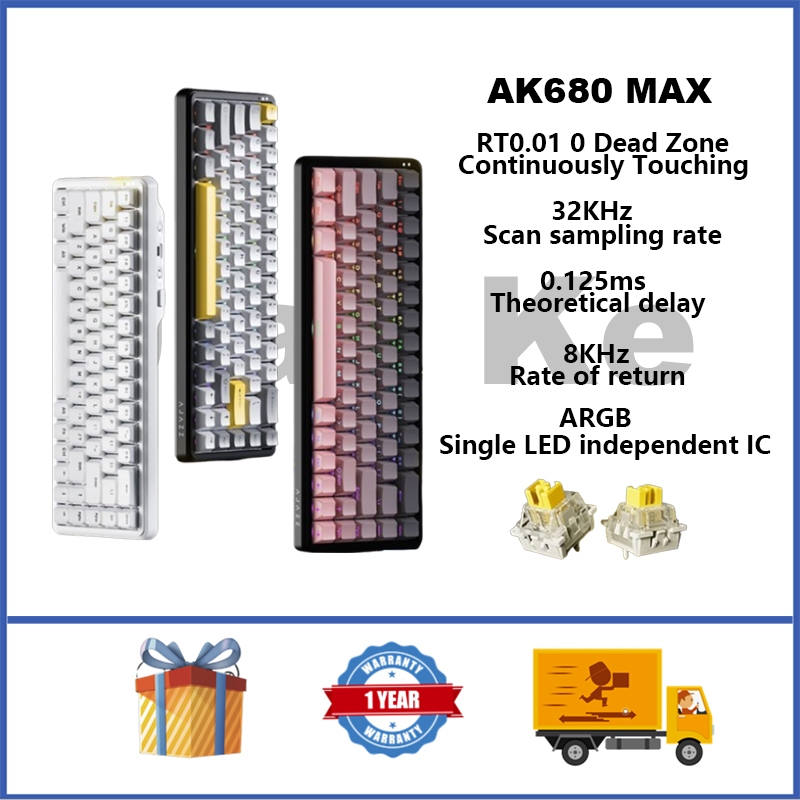 AJAZZ AK680max Wireless Magnetic Keyboard Hot Swappable RGB 8K RT0.01 ...