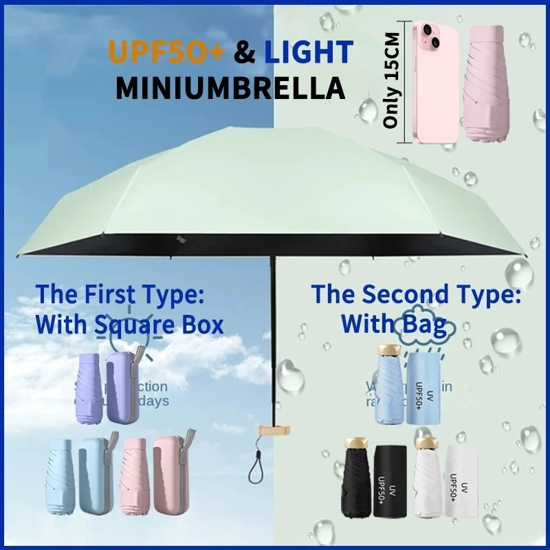 Mini Umbrella Folding Umbrellas Small Pocket Sunny lightweight UV ...