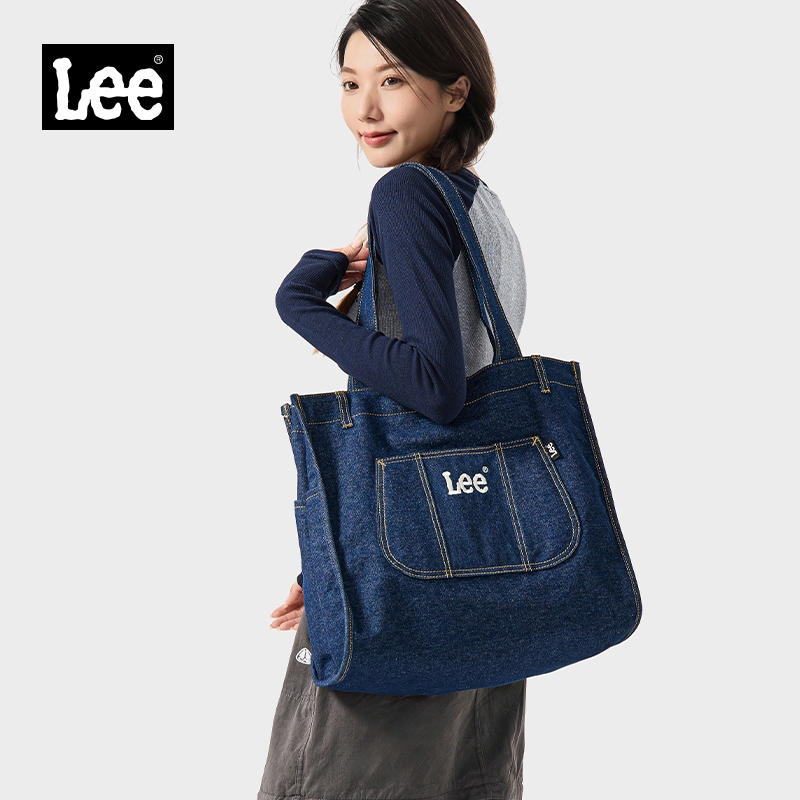 Lee Official Denim Tote Bag Girls Casual Shoulder Bag Large Capacity ...