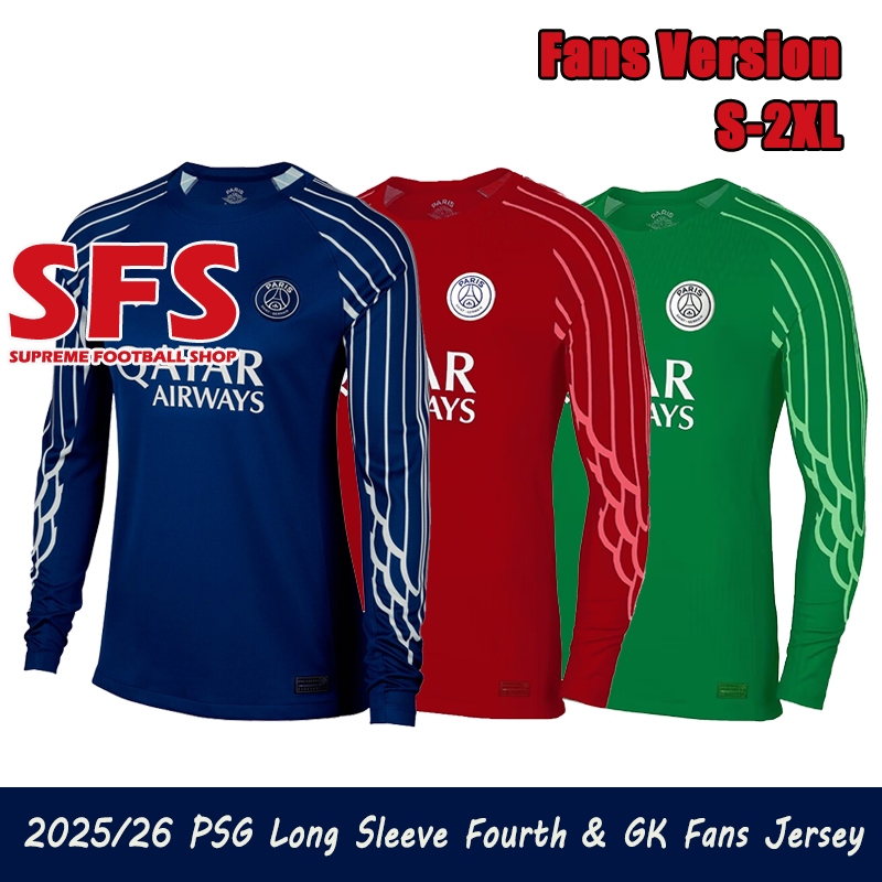 【SFS】Top Quality Long Sleeve 25-26 P-S-G Fourth Goalkeeper Shirt Kit ...