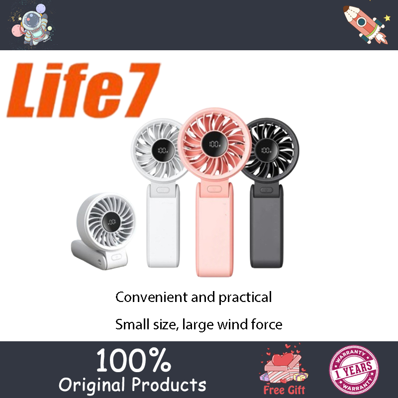 Life7 Portable Fan 3600mAh 5000mAh with LED Display 150 ° Three in One ...
